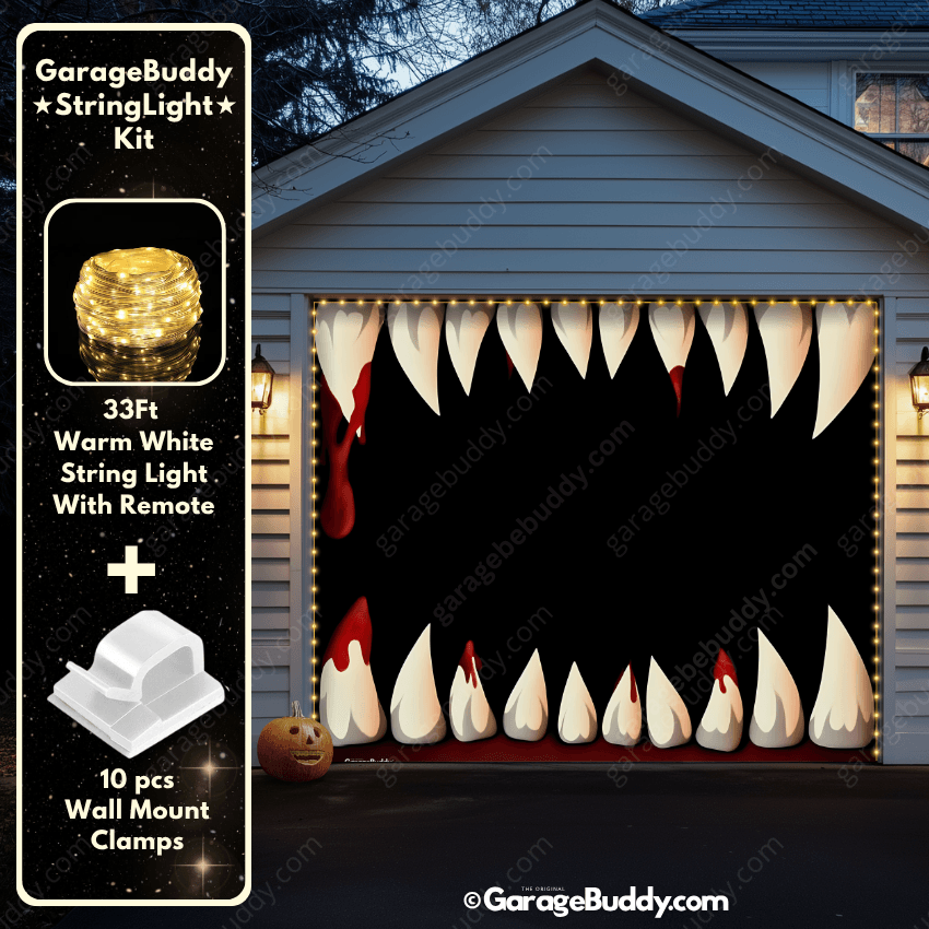 Monster Teeth Halloween Garage Door Cover – GarageBuddy