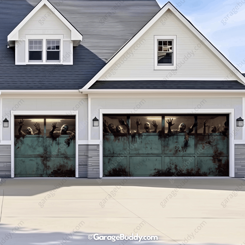 Scary Zombie Breach Halloween Garage Door Cover – GarageBuddy