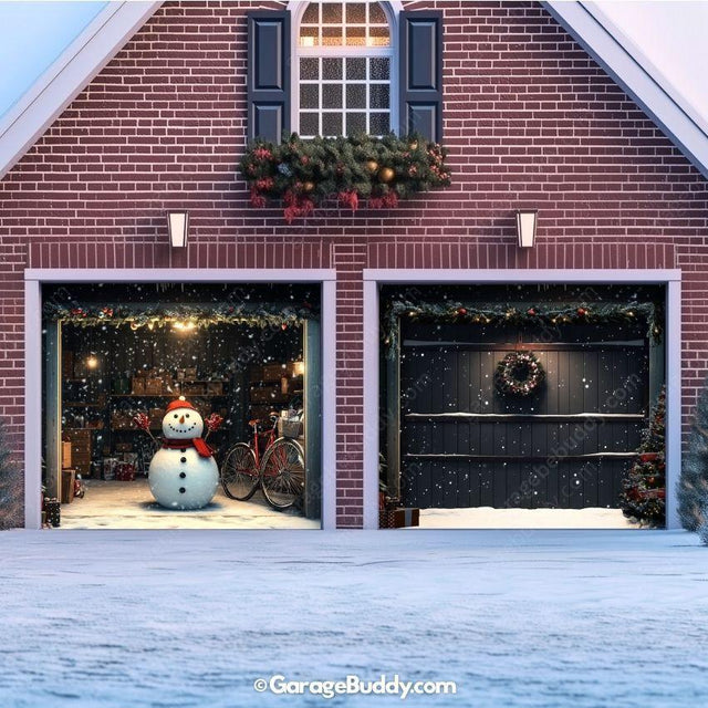 Snowy The Snowman | Christmas Garage Door Cover – GarageBuddy