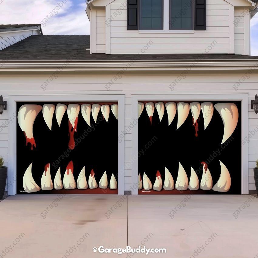 Monster Teeth Halloween Garage Door Cover – GarageBuddy