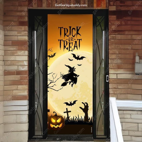 Trick Or Treat Pumpkins Halloween Front Door Cover 30x80 & 36x80 ...