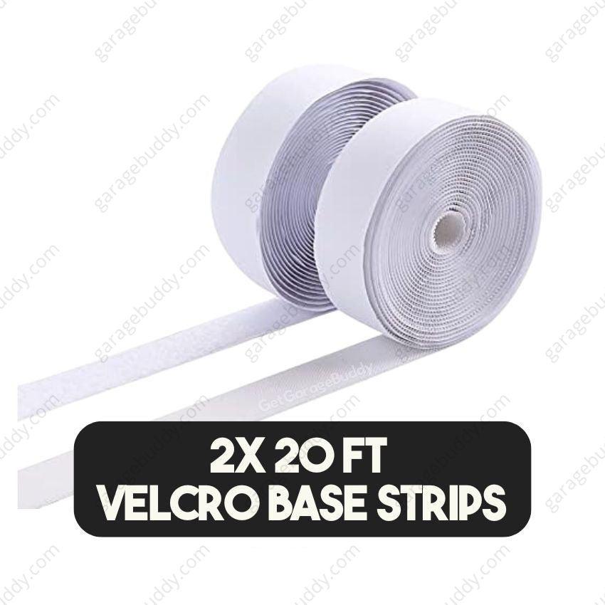 Velcro Base Strip – 20ft (White) | Extra Hold for Garage Door Covers ...